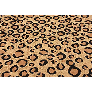 Unique Loom Wildlife Collection Area Rug - Leopard (5' 3" x 8' Rectangle, Light Brown/ Black)