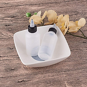 BENECREAT 12 Pack 4 Ounce Plastic Squeeze Dispensing Bottles with Black Twist Cap and Measurement, Open/Close Nozzle - Good for Crafts, Art, Glue, Multi Purpose