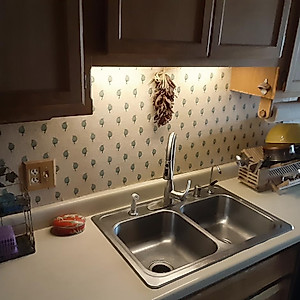 Litever Plug-in Under Cabinet Lighting Kit with Adapter, Dimmer, 2 pcs 12 Inch USB LED Light Strips. Dimmable Linkable for Kitchen Counter, Workbench, Over Sink, Closet, Pantry. Cool White 4000K