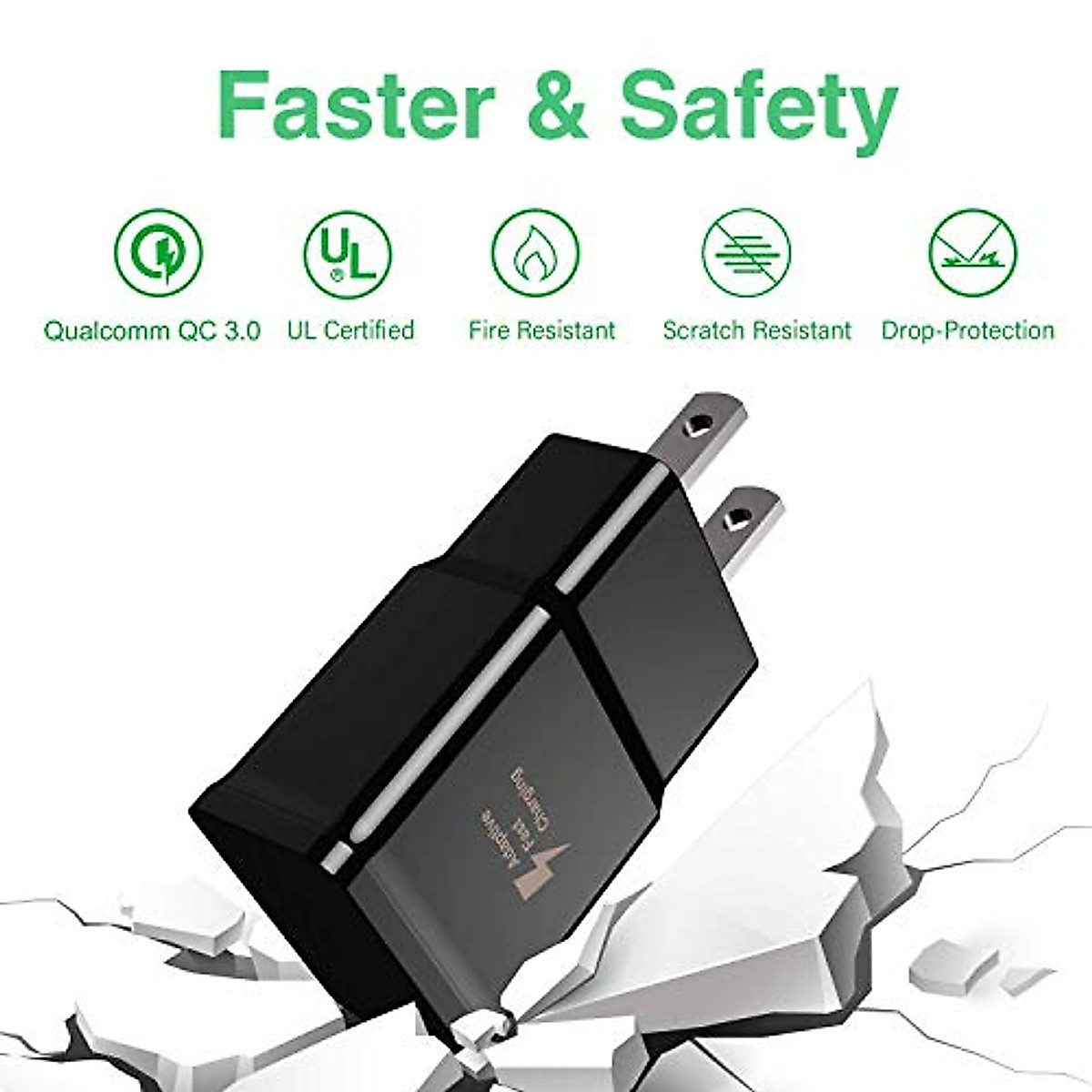 Adaptive Fast Charging USB Wall Charger, 2-Pack Fast Charging Block Travel USB Charger Adapter Compatible Samsung Galaxy S21 S20 S10 S9 S8 S7 Edge Plus, Note 8 9 10+, A13 A32 A52 A53, LG G5 G6 G7