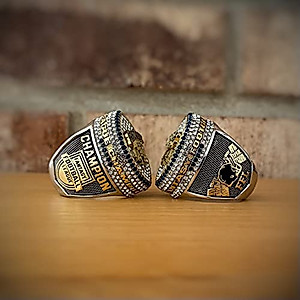 2022 Massive Fantasy Football Championship Trophy Ring | Gold Silver Tone Plated Award for Fantasy Football League Winner (11)