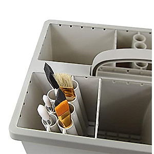 KOOTOO CUSTOMIZABLE ORGANIZER CONTAINER, with UNIQUE DIVIDERS that can be arranged to fit the space you need to store everyday items upright. SCHOOL SUPPLIES, PET SUPPLIES, CRAFTS or CLEANING AND MORE