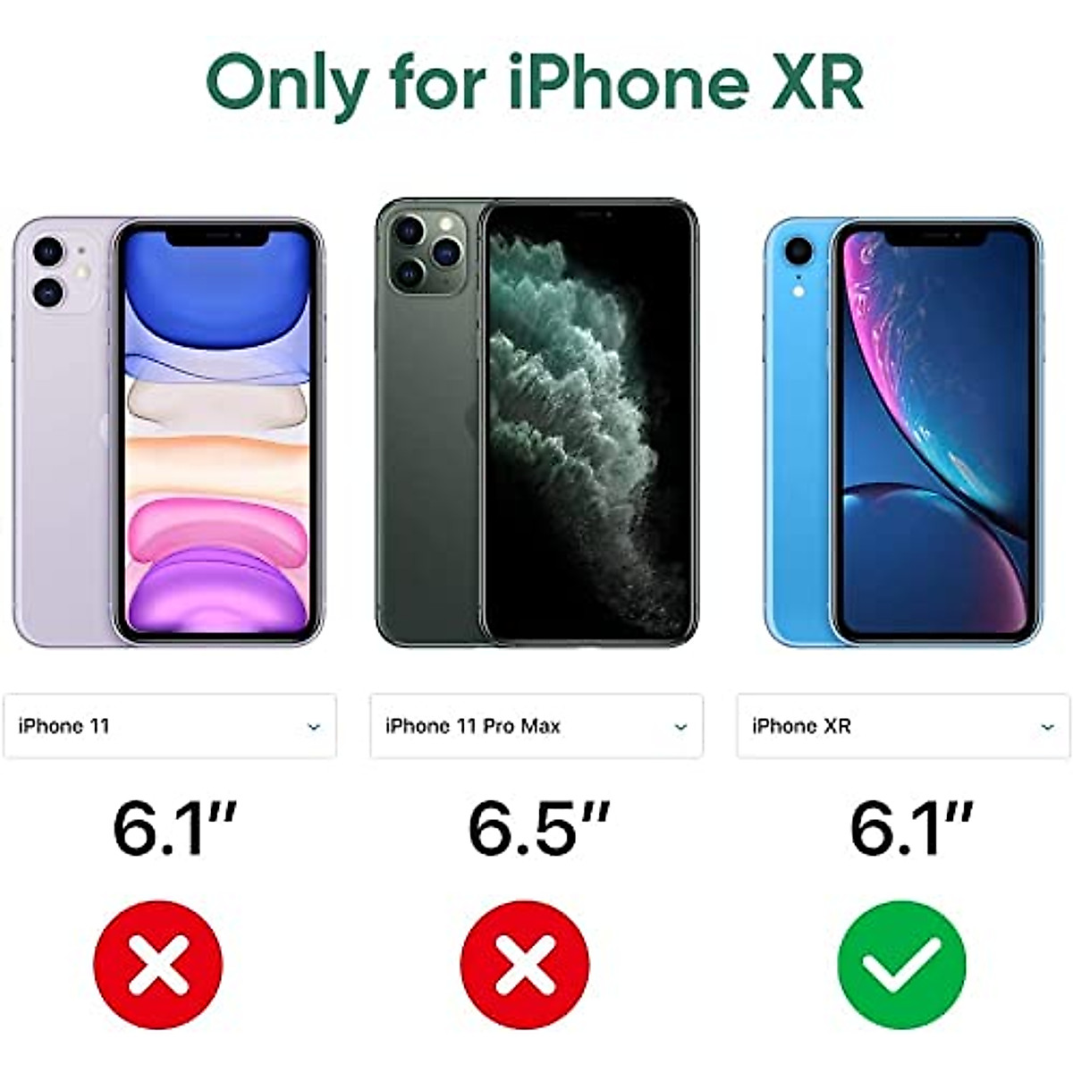 MAXCURY Black Case Designed for iPhone XR Phone, Slim Full Body Protection 2 in 1 Heavy Duty Shock Absorption Case Cover for iPhone XR 6.1 inch Not Built in Screen Protector (Black)