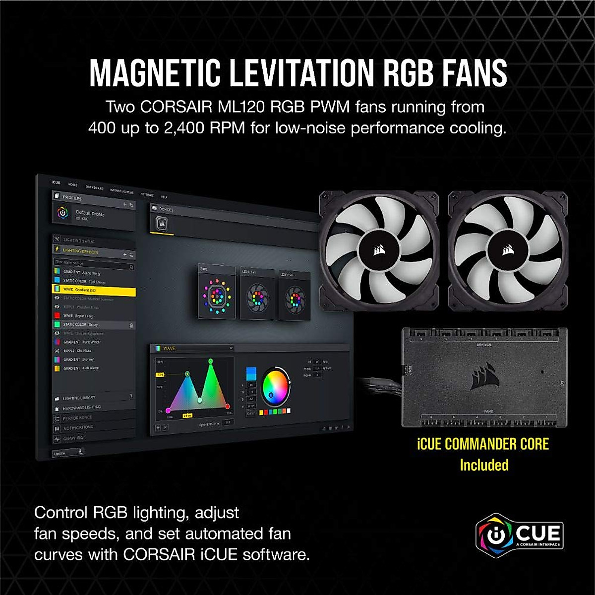 Corsair iCUE 4000X RGB Mid-Tower ATX PC Case - BlackCorsair iCUE H100i Elite Capellix Liquid CPU Cooler