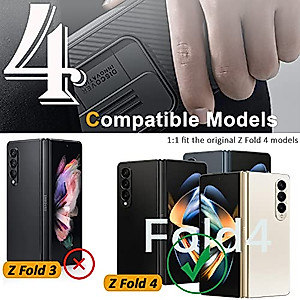 Miimall Compatible for Samsung Galaxy Z Fold 4 Case Hinge, [Slide Camera Cover][Creative Hinge Protection] Military Grade Protection Bumper Cases for Galaxy Z Fold 4 5G Case 2022