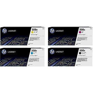 HP 508X (CF360X, CF361X, CF362X, CF363X) Cyan, Magenta, Yellow and Black Original LaserJet Toner Cartridges