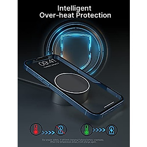 JSAUX Magnetic Wireless Charger Station Compatible with Mag-Safe Charger/iPhone 14/iPhone 14 Pro/iPhone 14 Plus/iPhone 14 Pro Max/iPhone 13/13 Pro/13 Pro Max/13 Mini/iPhone 12, Mag Charger Space Grey