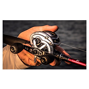 Abu Garcia Revo STX Low Profile Baitcast Reel, Size LP (1430425), 10 Stainless Steel Ball Bearings + 1 DuraClutch Roller Bearing, Strong and Lightweight