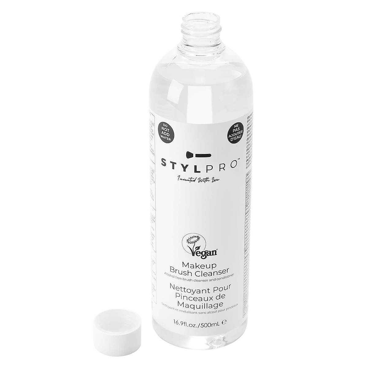 stylPro Stylideas Makeup Brushes Cleaner Solution - Professional Makeup Sponge Liquid Cleanser - Alcohol & Sulphate Free - Deep Clean Greasy Foundation - Gentle Conditioning for Soft Finish - 16.9 oz