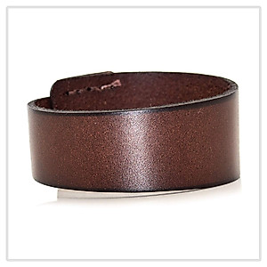 Mgutillart Punk Alloy Buckle Cuff Wristband Wide Leather Bracelet(Brown)