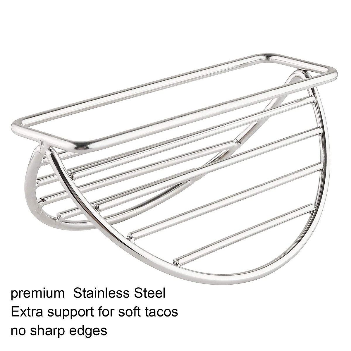 YellRin Taco Holder Stainless Steel Taco Holders Stands Set of 4 Racks Holds Soft or Hard Shell Tacos - for Burritos and Tortillas Holder