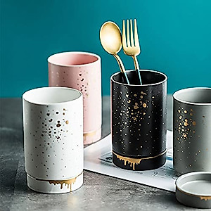 BAFAFA Kitchen Utensil Holder Ceramic Household Drainage Chopstick Holder Dining Table Decoration Kitchen Storage Supplies Container Racks (Color : White)