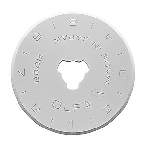 OLFA 28mm Rotary Cutter Replacement Blades, 5 Blades (RB28-5) - Tungsten Steel Circular Rotary Fabric Cutter Blade for Quilting, Sewing, Crafts, and Scrapbooking Fits Most 28mm Rotary Cutters