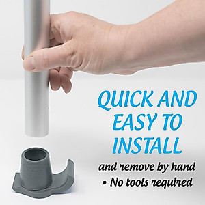 Deal: 2 Pairs Top Glides DuraSki Heavy Duty Walker Ski Glides for 1 1/8 Inch Tubes (Gray)