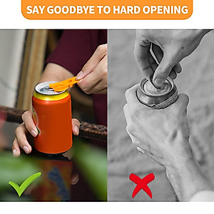 Manual Easy Can Opener, 6 Pcs Color Soda Beer Can Opener Beverage Can Protector, Premium Plastic Shields Tab Openers for Pop, Cover Beer or Soda Cans at Picnic, BBQ, Protect Cold Drinks From Bees
