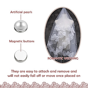 24 Sets Wedding Veil Weights Magnetic Pearls- 0.4 Inch Bridal Veil Weights Magnetic Double-sided Artificial Pearls for Wedding Bridal Decoration