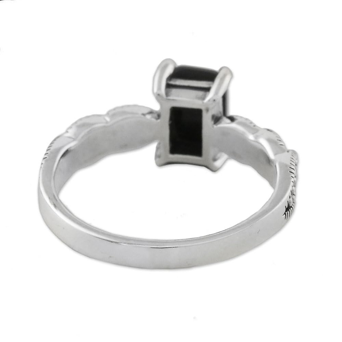 NOVICA Artisan Handmade Onyx Cocktail Ring Sterling Silver Starry Midnight Black Marcasite Grey Thailand Gemstone Birthstone [ring Front 0.3 in L x 0.2 in W Band Width 4 mm W] ' Starry Midnight'
