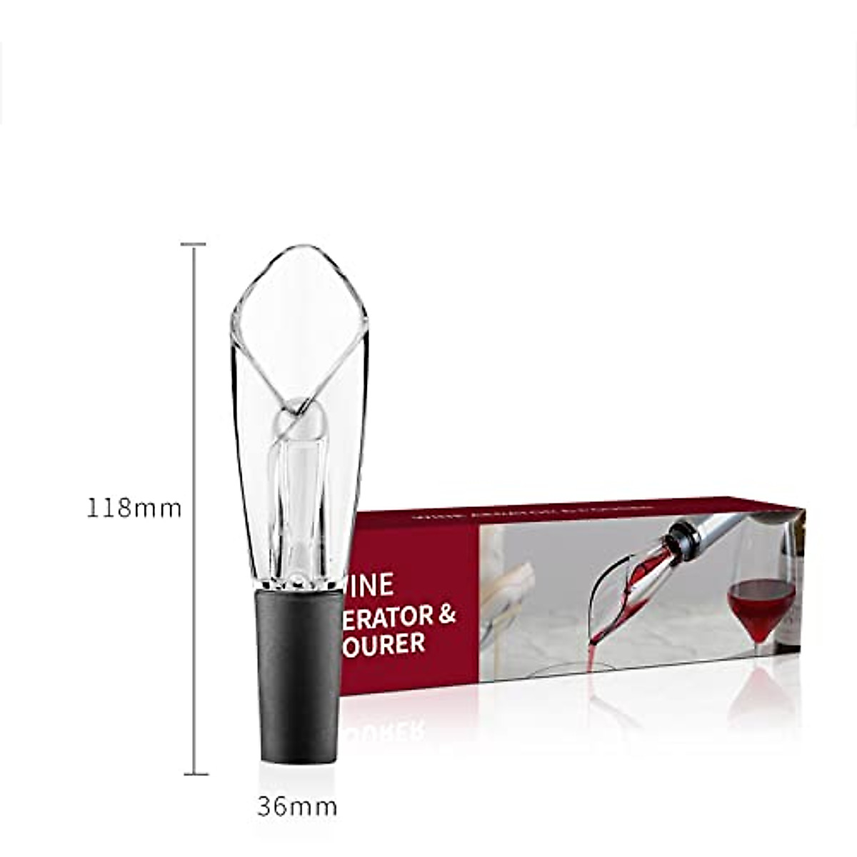 1 Pack Wine Aerator Pourer Spout Tulips Shaped Aerator Wine Pour Premium Wine Aerator Wine Bottle Aerator Pourer for Red and White Wine Lover Gift, Black