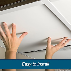 Genesis 2ft x 2ft White Antique Ceiling Tiles - Easy Drop-in Installation – Waterproof, Washable and Fire-Rated - High-Grade PVC to Prevent Breakage - Package of 12 Tiles