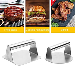 Cyberone Burger Press Stainless Steel Meat Smasher 4.9 inch Round Hamburger Patty Maker Bacon Steak Grill Press Non-Stick Smooth for Flat Top Grill Cooking BBQ Barbecue Grilling