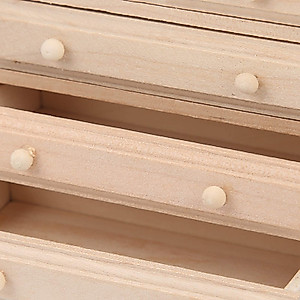 Fippkargo 1:12 Wooden Table Square 8 Button Dollhouse Movement Cabinet Sleeping Cabinet Mini Furniture Solid Wood Miniature Model Beautiful Color Kit Handcraft DIY Model Gift Supplies Accessories