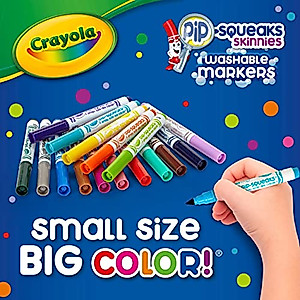 Crayola Washable Pip Squeaks Skinnies Markers, 16 Count, School Supplies, Gifts for Boys and Girls
