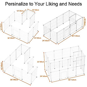 HOMIDEC Pet Playpen,Small Animals Cage DIY Wire Yard Fence with Door for Indoor/Outdoor Use,Portable for Puppies,Kitties,Bunny,Turtle 48" x 24" x 16"