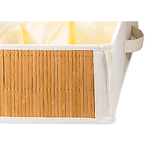Under The Bed Shoe Organizer - Keep Your Shoes Organized with Storage for Up to Twelve Pairs of Shoes. Decorative Bamboo Siding, Easily Visible with Clear Cover and Protected from Moisture and Dust.