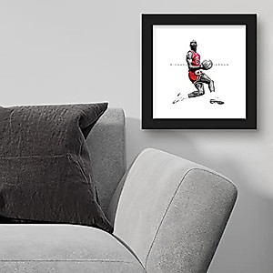Trends International Gallery Pops Michael Jordan - Iconic Jordan Wall Art Wall Poster, 12" x 12", Black Frame Version