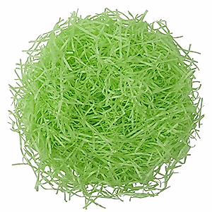 DIYASY Easter Green Grass Basket Filler,7 Oz Shredded Paper for Gift Box Crinkle Raffia Paper for Packaging Decoration