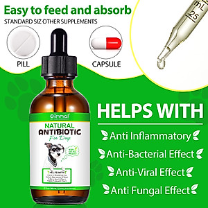 Antibiotics for Dogs, Natural Dog Antibiotics Supports Dog Allergy and Itch Relief, Dog Supplies Antibiotics, Dog Multivitamin for Pets, Bacon Flavor - 60 ml x 2