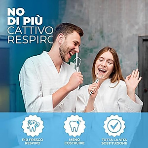 Tongue Scraper for Adults by HOKIN (1Pcs Oral Care Pack) Stainless Steel Tongue Cleaners Reduce Bad Breath 100% Metal Tough Scrapers Men and Women Hygiene