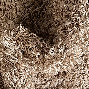 Unique Loom Solid Shag Collection Area Rug (4' 1" x 6' 1" Rectangle, Taupe)