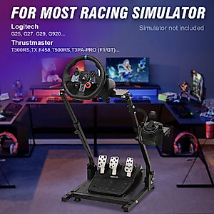 CXRCY Racing Wheel Stand Compatible with Logitech G920 G29 G27 G25 Gaming Cockpit Height Adjustable Foldable Gaming Racing Simulator Steering Wheel Stand,Wheel and Pedals Not Included