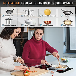 Jessier 2 Burner Electric Cooktop - 12 Inch Plug in Portable 110V Electric Cook Top, Built-in & Countertop Ceramic Stove Top with Knob Control, 9 Power Levels and Overheat Protection