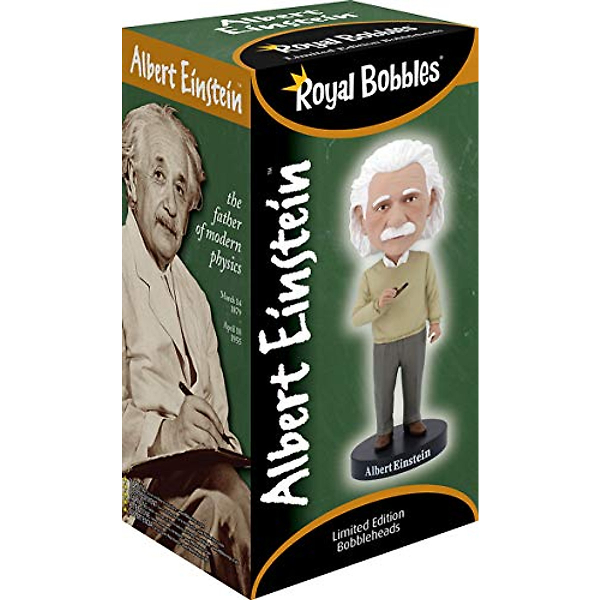 Royal Bobbles Albert Einstein Bobblehead, Premium Polyresin Lifelike Figure, Unique Serial Number, Exquisite Detail