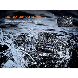 Fenix PD36R V2.0 1700 Lumen Rechargeable Flashlight, USB-C Tactical Duty Light with Battery, and LumenTac Organizer