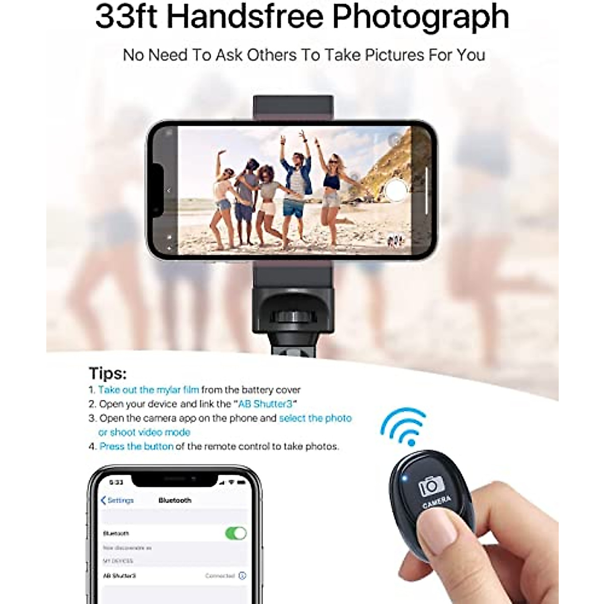 NEXBOOM Phone Tripod - 66" [Stable & Portable] Phone Tripod Stand with Remote, Travel Tripod Compatible with iPhone 14 Pro Max 13 12,Samsung S22/ Camera/GoPro/Video Recording