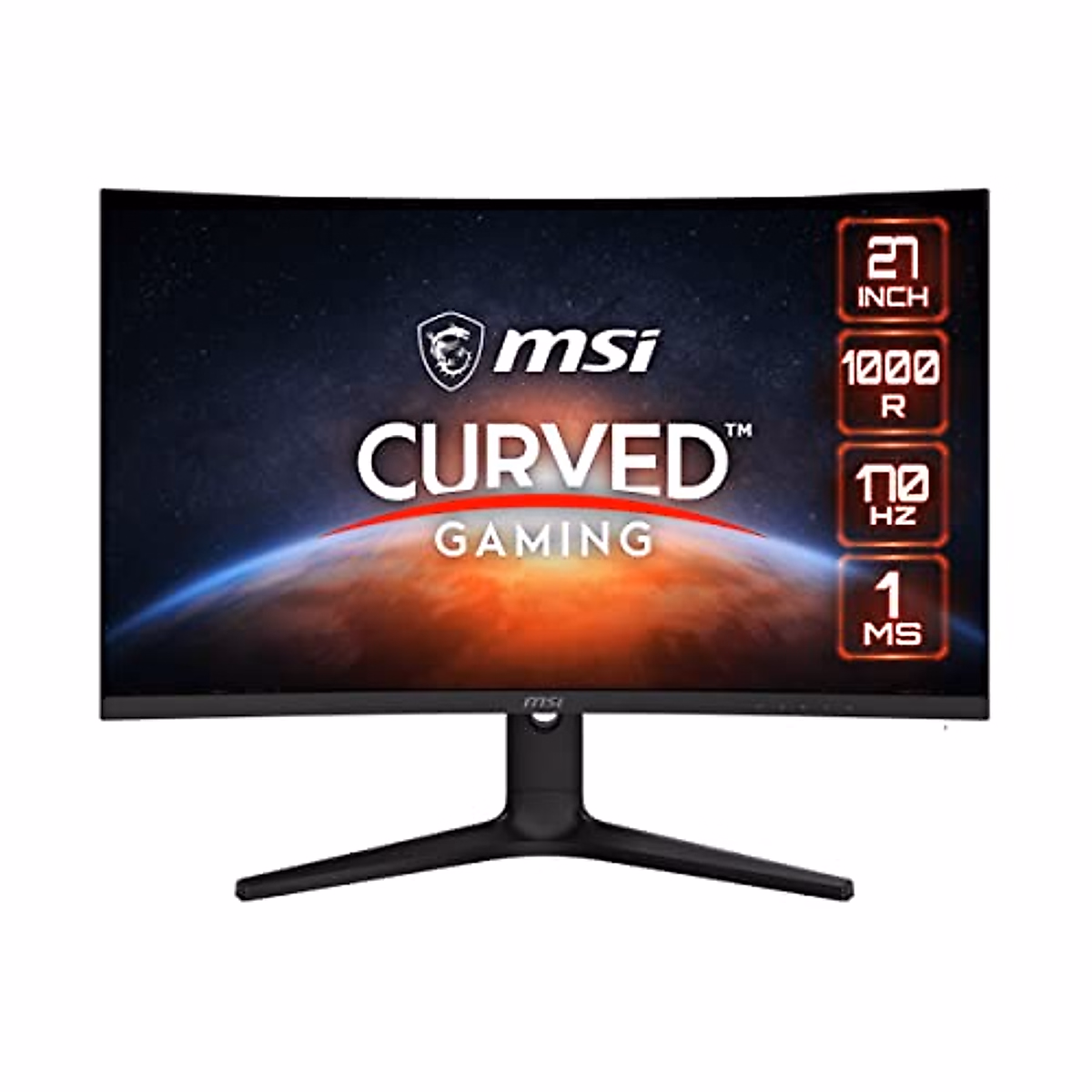 MSI G271C E2, 27" Gaming Monitor, 1920 x 1080 (FHD), VA, 170Hz, FreeSync Premium, HDMI, Displayport, Tilt (Renewed)