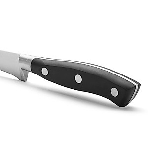 ARCOS Slicing Knife / Ham Knife 12 Inch Nitrum Stainless Steel and 300 mm blade. Ergonomic Polyoxymethylene POM Handle.Series Riviera. Elegant design, along with the comfort of its handle. Color Black