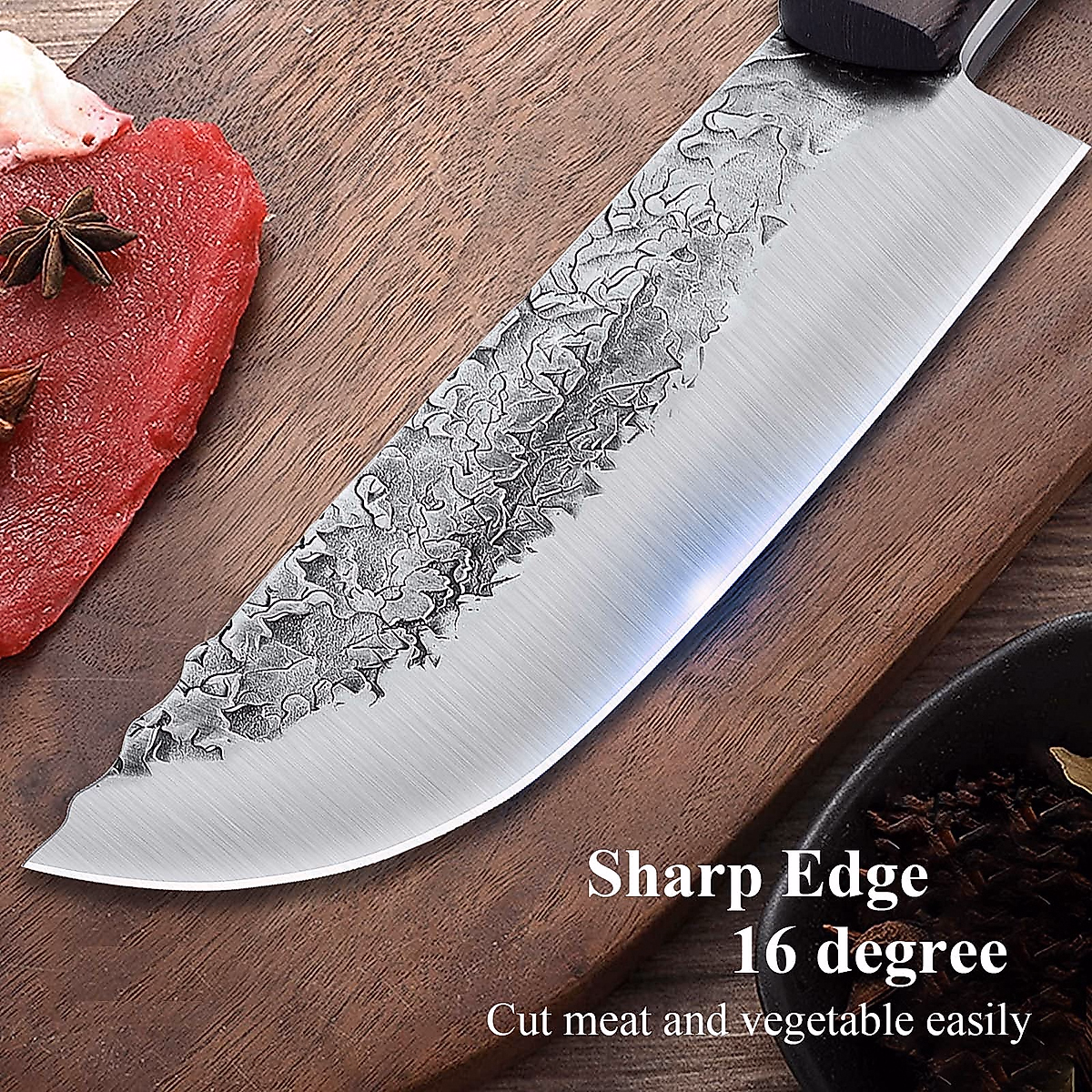 DRAGON RIOT Hand Forged Butcher Knife Cleaver 7.5 Inch High Carbon Steel Meat and Vegetable Cleaver Knife Full Tang Sharp Chef Knife for Kitchen Camping and BBQ…