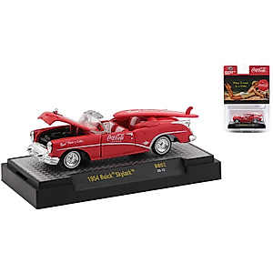 Coca-Cola Bathing Beauties Set of 3 Cars with Surfboards Release 2 Limited Edition to 6980 Pieces Worldwide 1/64 Diecast Model Cars by M2 Machines 52500-BB02