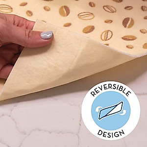 S&T INC. Coffee Mat, Absorbent Coffee Bar Mat for Coffee Maker and Espresso Machine, Coffee Maker Mat for Countertops, Coffee Beans Print, 14 in. x 20 in., 1 Pack