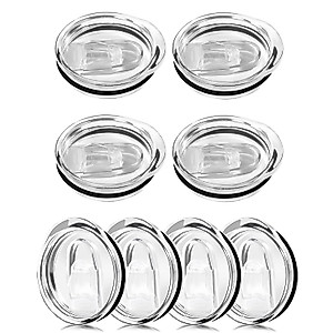 JELIEE 8 Pcs 20 oz Tumbler Replacement Lids Skinny Replacement Lids Spill Proof Splash Resistant Covers Replacement Classic Stainless Steel Tumblers lids fit for More Tumbler Cups