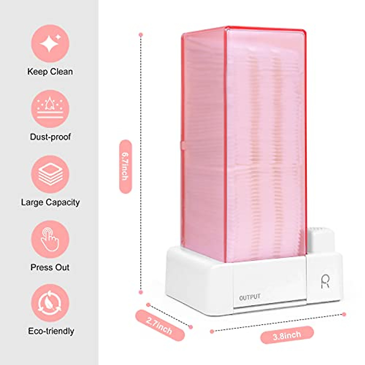 Automatic Cotton Pad Holder, Square Press Out Cosmetic Cotton Makeup Removers Pad Holder, Makeup Cotton Organizer Container Dispenser Storage Display Rack