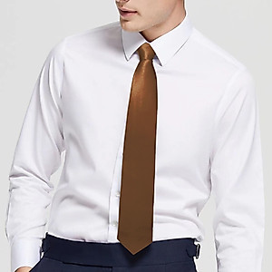 Luckyvestir Mens Tie Solid Satin Neck Ties 3.15'' Formal Necktie for Wedding Business Christmas Father's Valentine's Day Gift