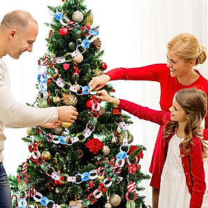 MIAHART Merry Christmas Paper Chains 300 Links Festive Paper Craft Supplies for Christmas and Festive Party Decorations