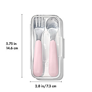 OXO Tot On-The-Go Fork and Spoon Set - Blossom