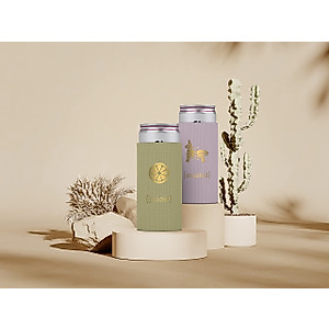 Retro Colored Slim Can Coolers (Set of 10) - Funny Gold Drinking Designs - Girls Trip Gifts Favors - Bachelorette Party - Adult Party Favors