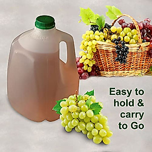 Empty Plastic Gallon Juice Bottles with Tamper Evident Caps 128 OZ - Smoothie Bottles - Ideal for Juices, Milk, Smoothies, Picnic's and even Meal Prep by EcoQuality Juice Containers (5)